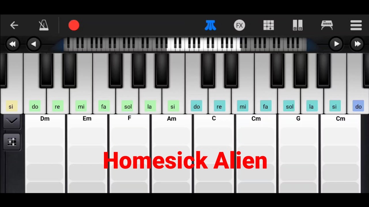 Homesick Alien (2 5 instrumental): piano trên điện thoại - YouTube