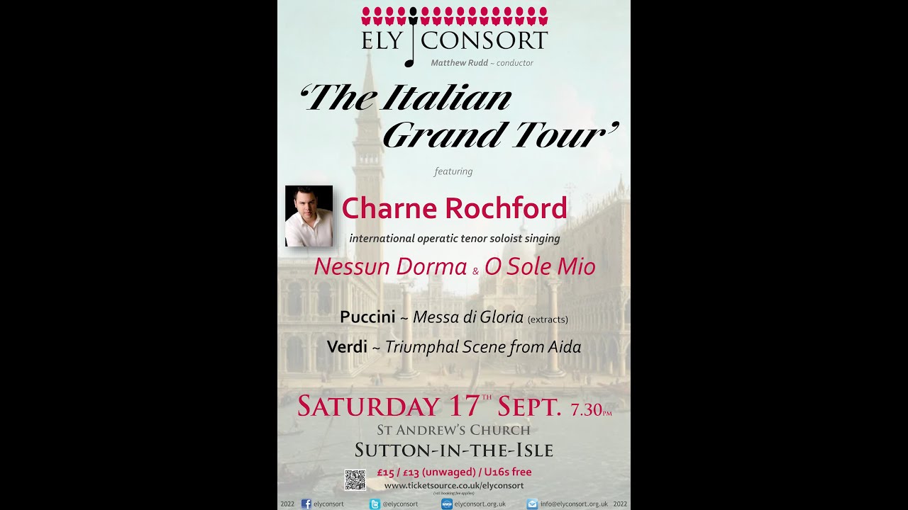 Ely Consort's - The Italian Grand Tour - Sat.17th Sept.22 - with tenor ...