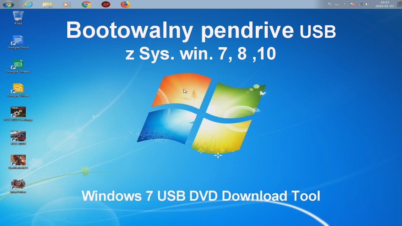 BOOTOWALNY PENDRIVE WIN. 7,8,10 prosty szybki sposób z Windows 7 USB DVD Download Too - YouTube