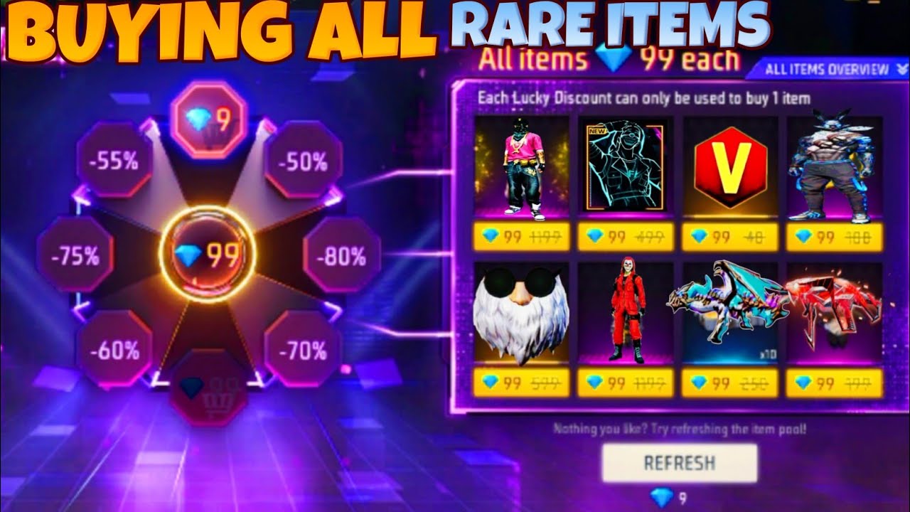 BUYING ALL RARE ITEMS IN FREE FIRE #malayalam - YouTube
