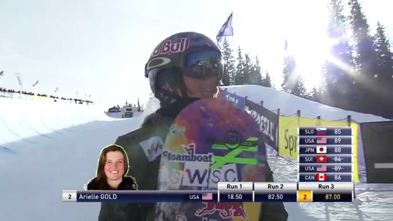 Arielle Gold - Second Place - Sprint Snowboard Halfpipe Womens - YouTube