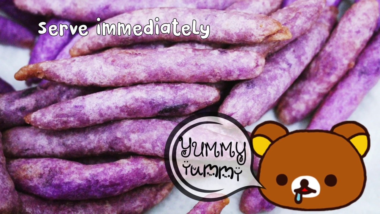 HOW TO MAKE HOMEMADE FRIED PURPLE YAM - YouTube