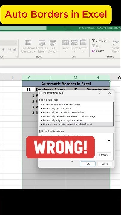 Easily Add Borders to Your EXCEL Spreadsheets #exceltips #exceltricks #exceltutorial # ...