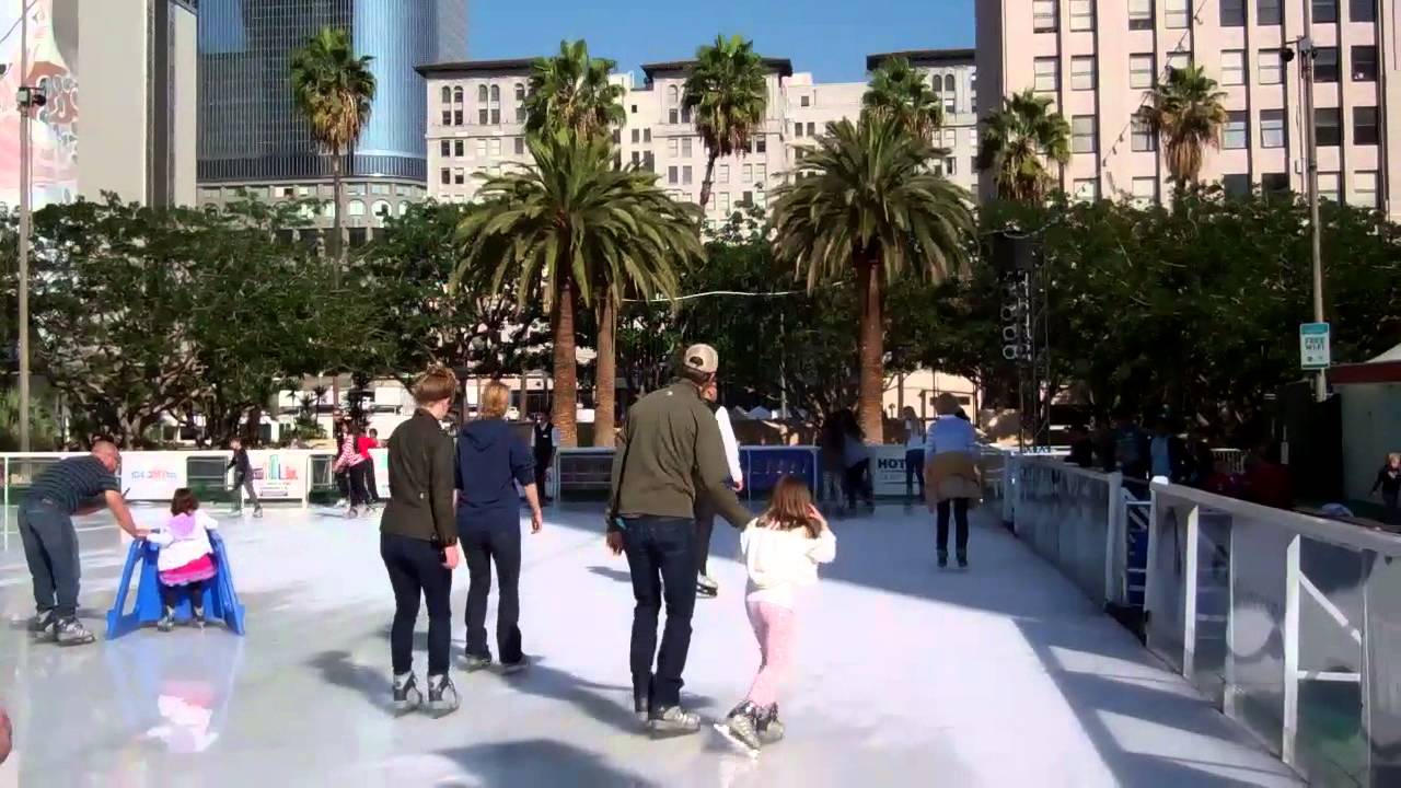 Ice Skating at Pershing Square Outdoor Rink - YouTube