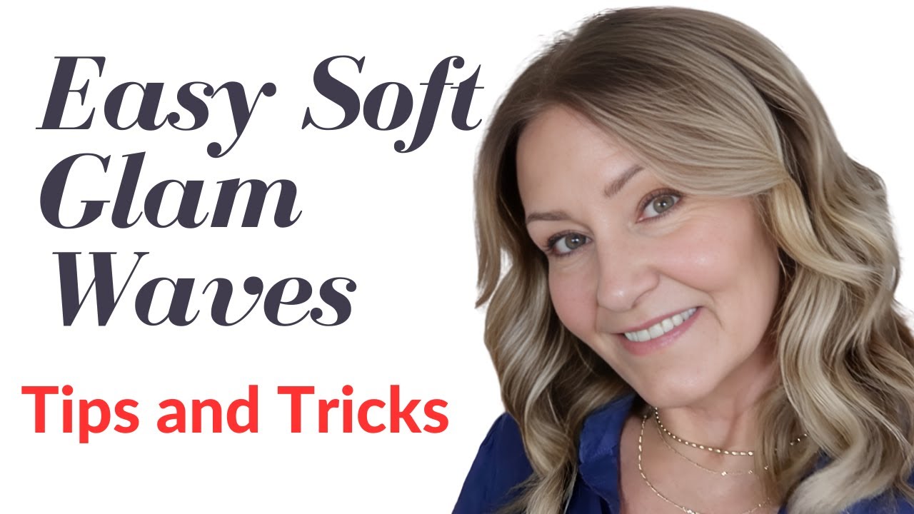 How I Style Soft Glam Waves on My Short Hair at 64 | Long Curling Iron ...
