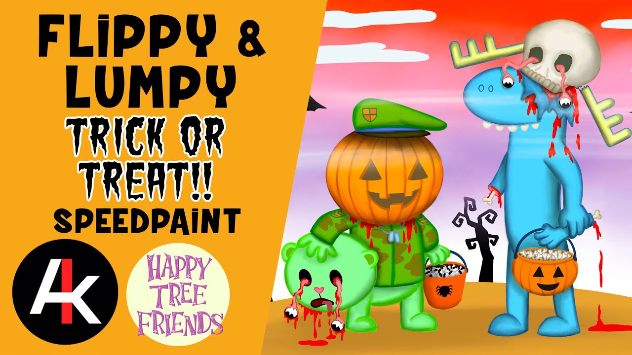 Flippy & Lumpy - Trick or Treat!! Happy Tree Friends [SPEEDPAINT] - YouTube