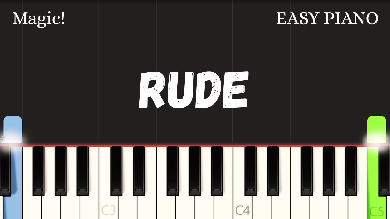 MAGIC! – Rude | Right Hand Only Easy Piano Tutorial for Beginners - YouTube