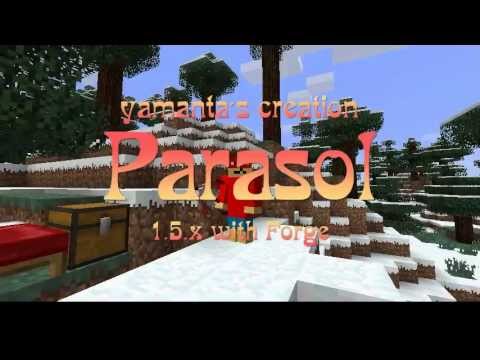 今夜もマインクラフト MOD紹介Vol.30 「パラソルをさして～Parasol」 - YouTube