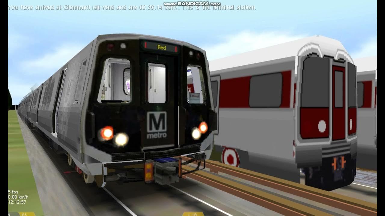 Openbve WMATA 7000 series Red Line Train Arriving & Terminating at Glenmont Rail Yard - YouTube