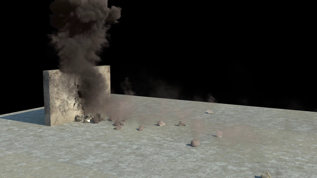 Wall Explosion with Debris Animation - YouTube