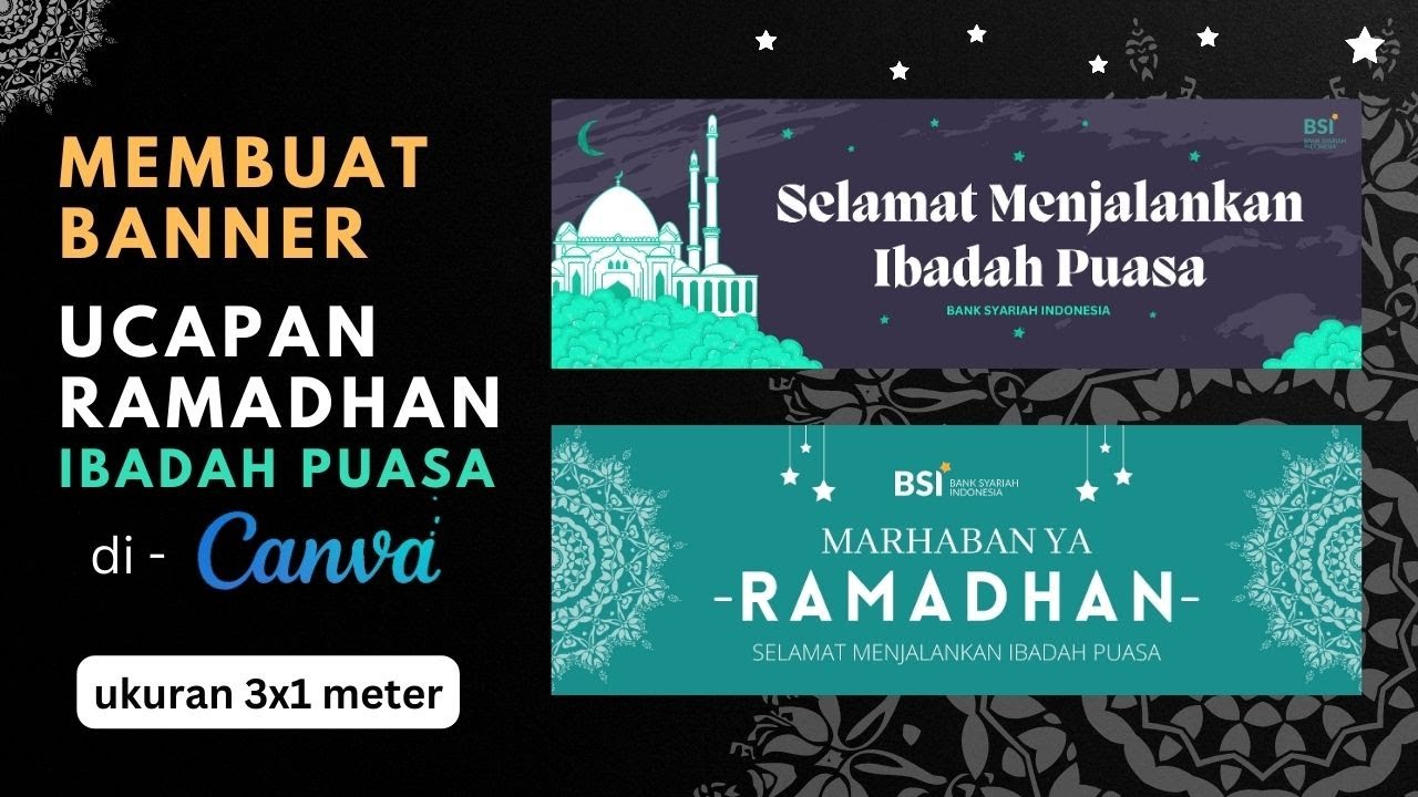[Cara Mudah] Membuat Desain Banner RAMADHAN & Ucapan PUASA 3x1 meter ...