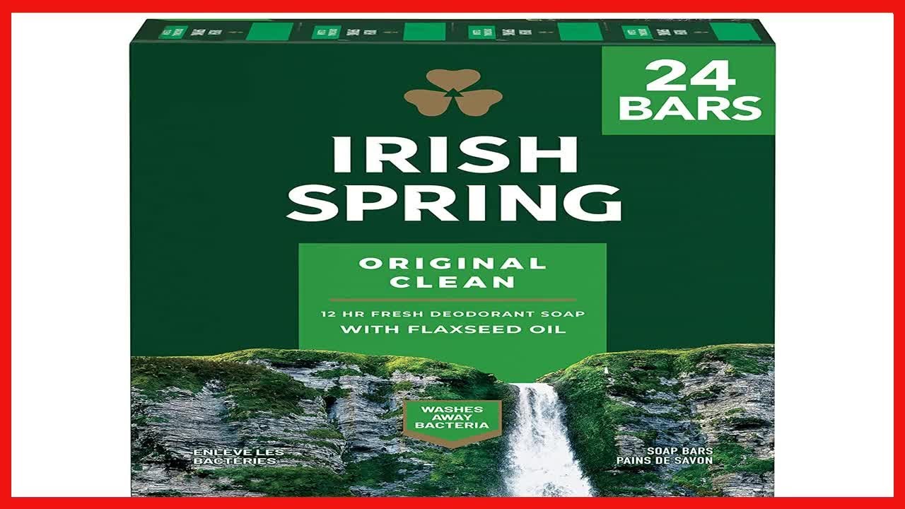 Irish Spring Men's Deodorant Bar Soap, Original Scent - 3.7 ounces (24 ...