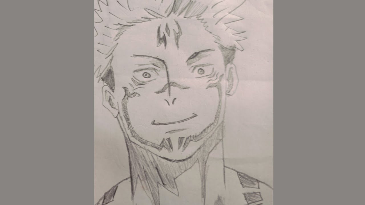 How to draw Sukuna||Easy drawing ||step by step || pencil sketch for ...