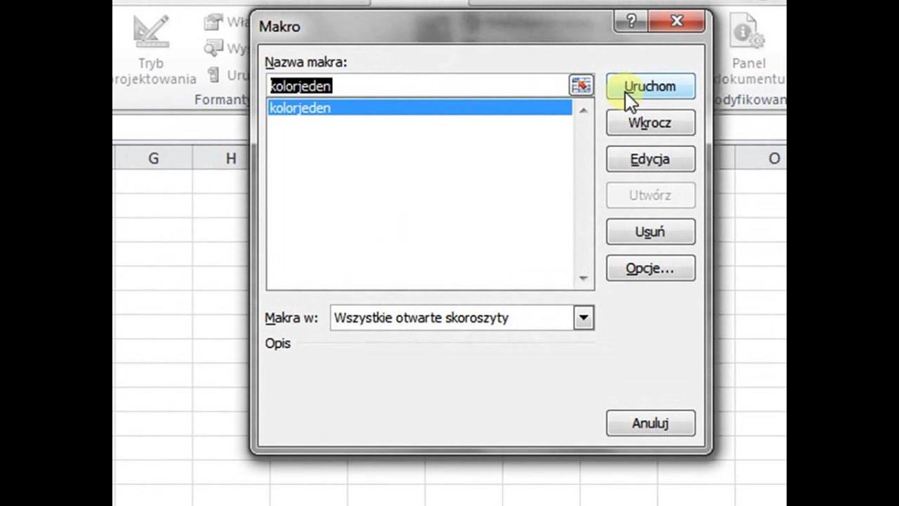 Jak uruchomić makro? [Proces uruchamiania makra] EXCEL 2010 - YouTube