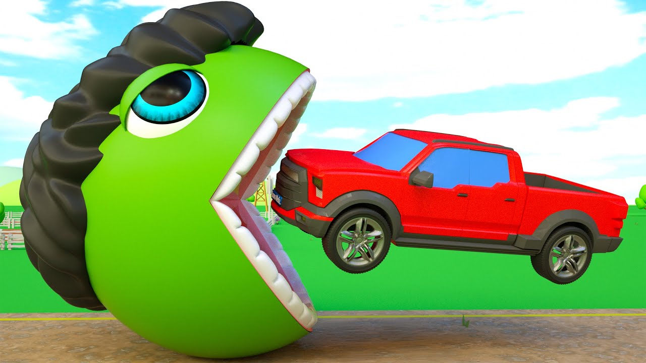 Learn Colors With Superheros Pacman vs Car - Surprise Toys Pacman ...
