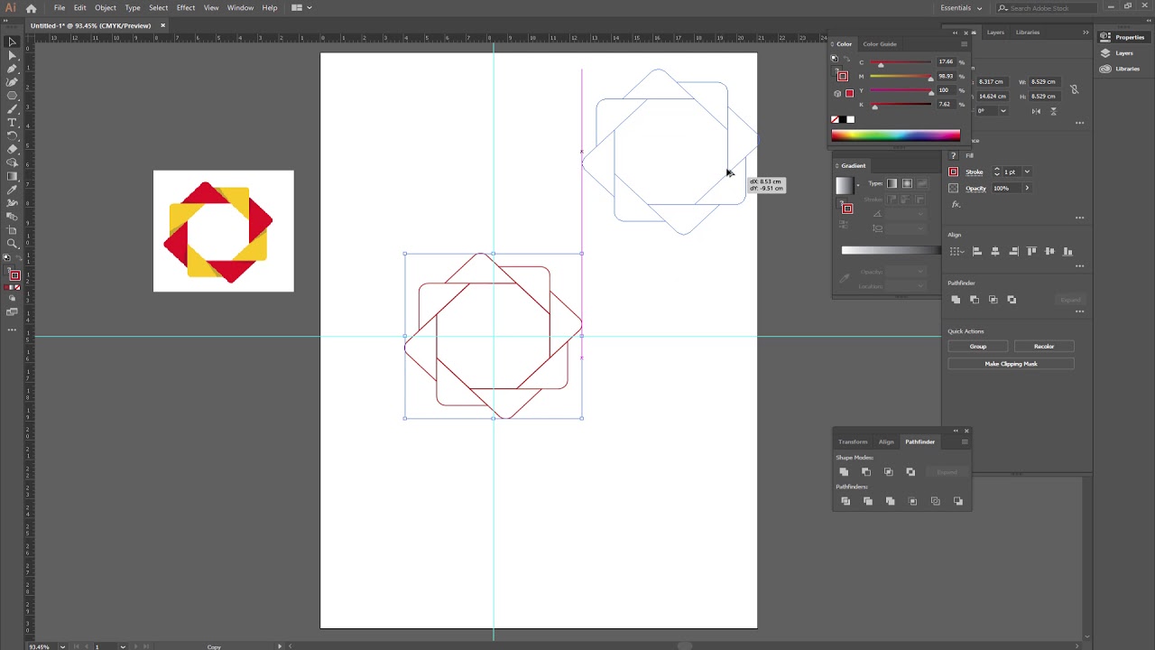 របៀបបង្កើតឡូហ្គូ in illustrator , how to make logo with Adobe ...