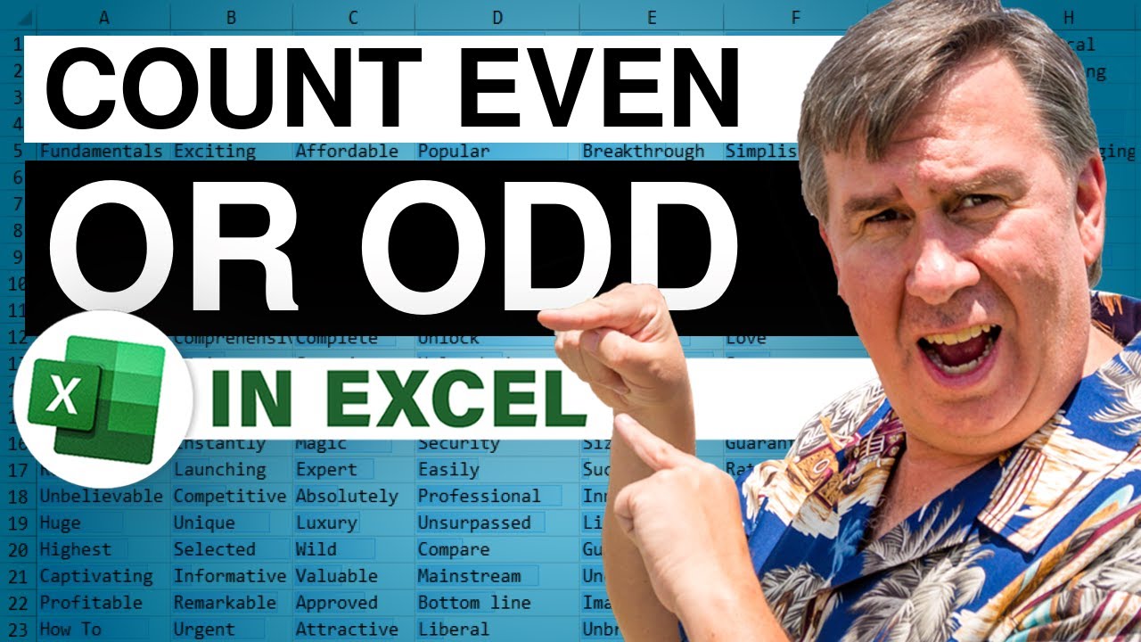 Learn Excel From MrExcel Count Even Or Odd Cells Podcast 1630 Learn Excel From MrExcel Count Even Or Odd Cells Podcast 1630