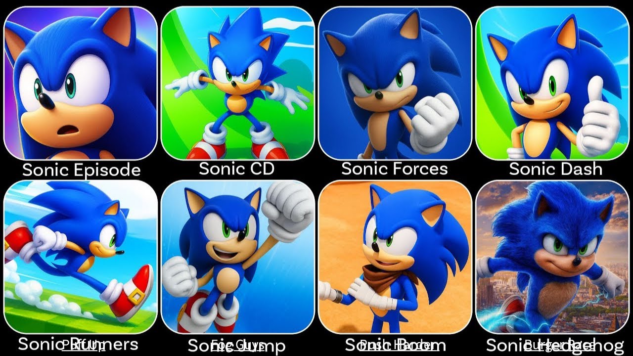 Sonic Dash,Sonic Boom, Sonic Forces,Sonic Jump,Sonic Jump Fever,Sonic ...