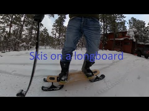 Snow Skate - Skis on a longboard - YouTube