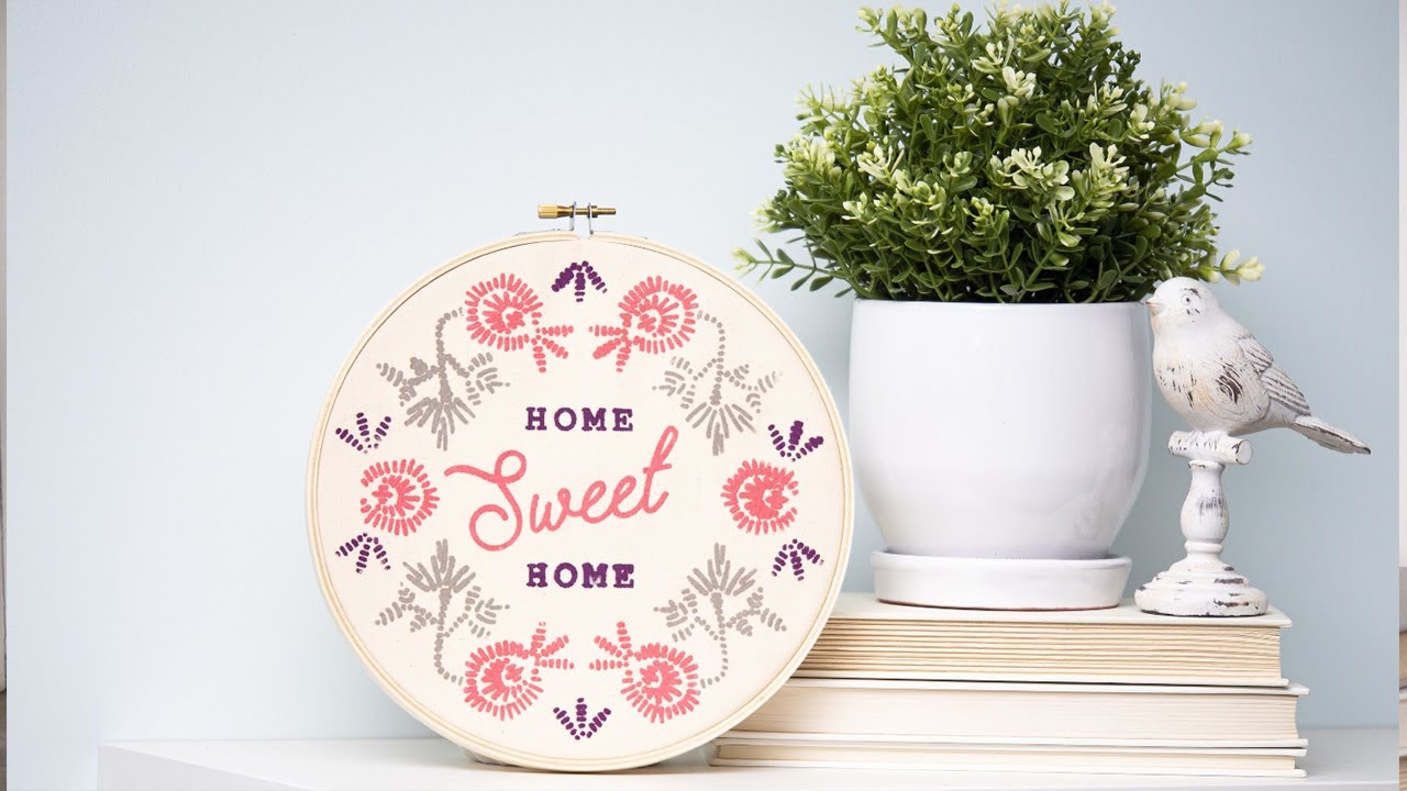 Handcrafted Home Sweet Home: Using Ink on Canvas - YouTube