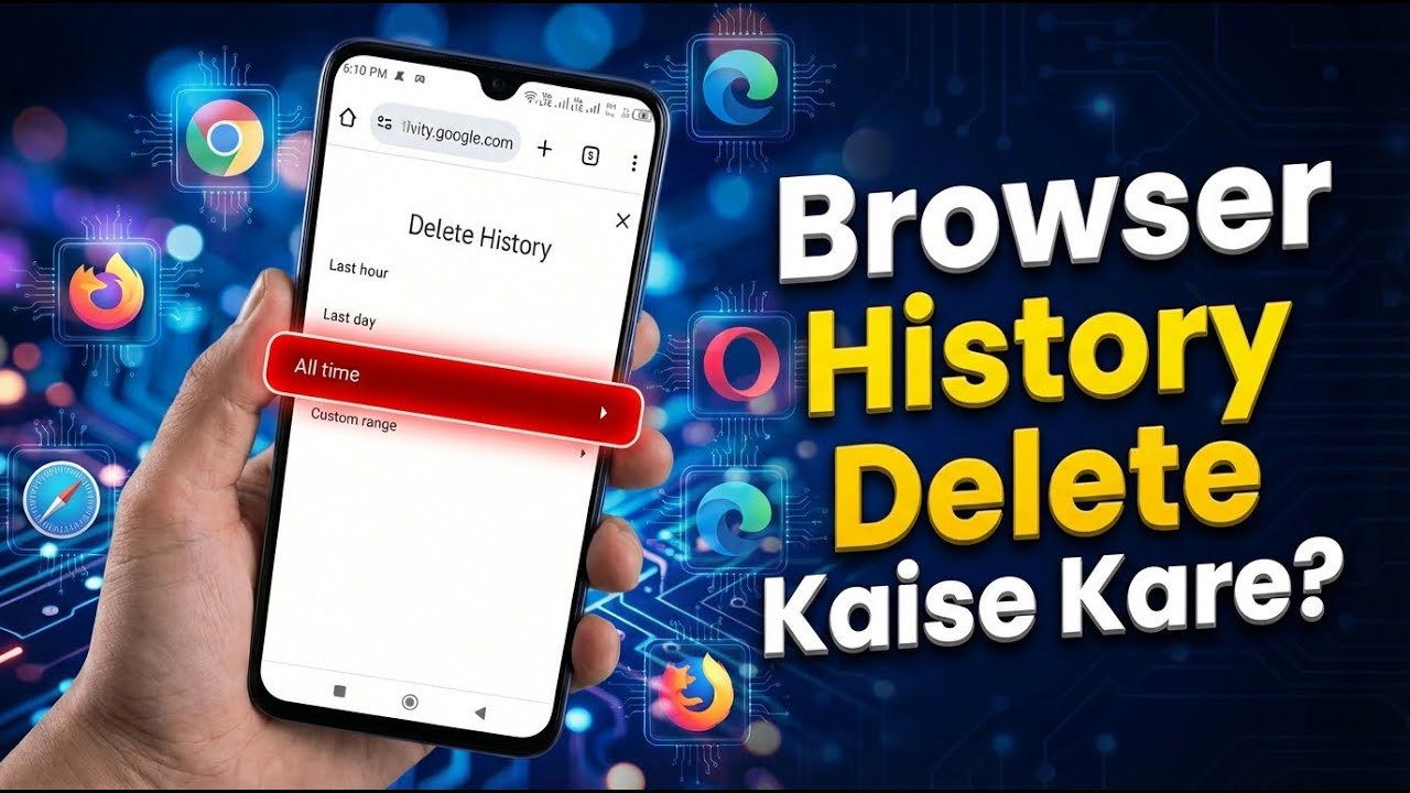 Clear All Browser History in 1 Click! 📲 | Mobile Par History Kaise ...