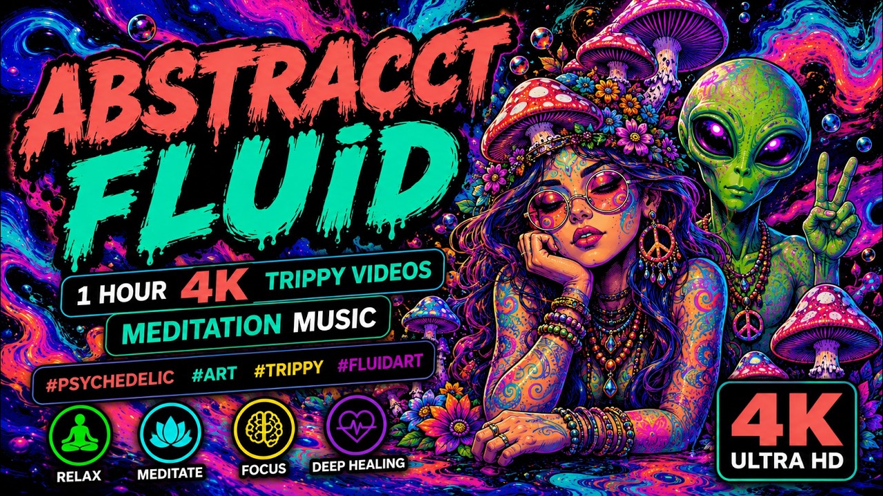 Abstract Fluid | 1 Hour 4K Trippy Videos | Meditation Music | # ...