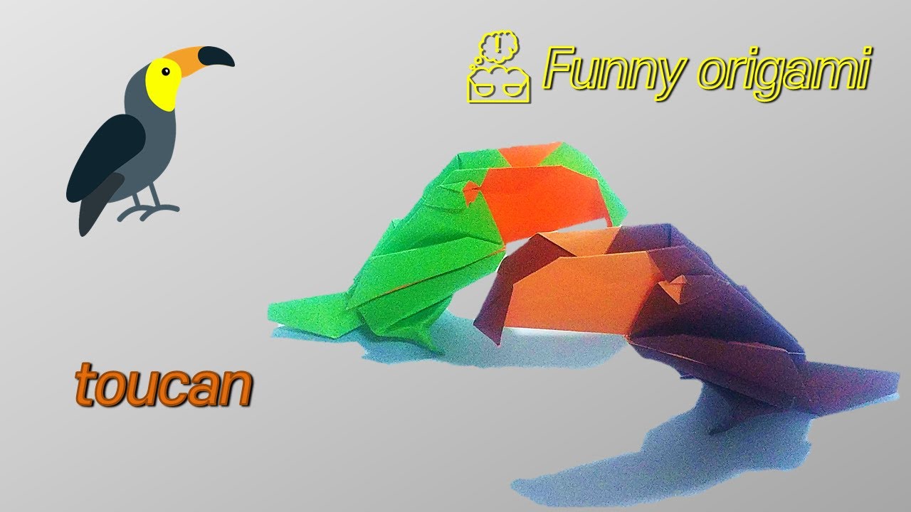 origami bird toucan Lv.06(왕부리새_새) - YouTube