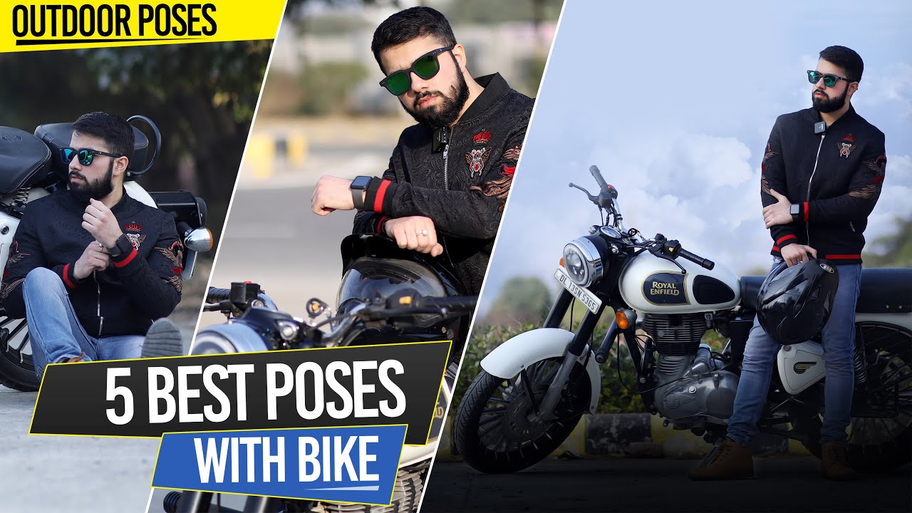 Outdoor Portrait Photoshoot : 5 Best Poses With Bike - YouTube