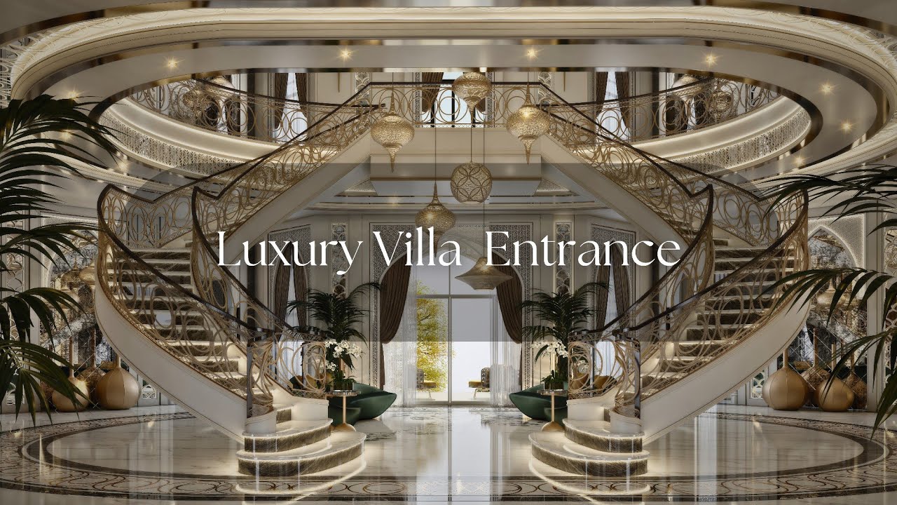 Luxury Villa Entrance and Staircase Design | Opulent Dubai Home - YouTube