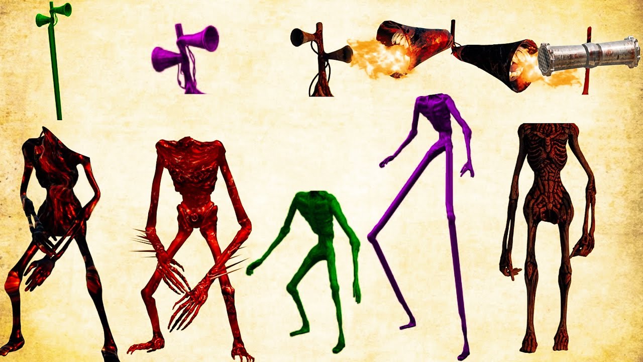 WRONG HEADS 5 SIREN HEAD,SIREN HEAD LONG LEG,SIREN HEAD LONG NECK,SIREN ...