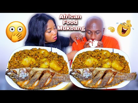BLOODY NOSE MUKPRANK ON WIFE 🤣 | SHE ALMOST FAINTED | BEANS AND FRIED FISH MUKBANG