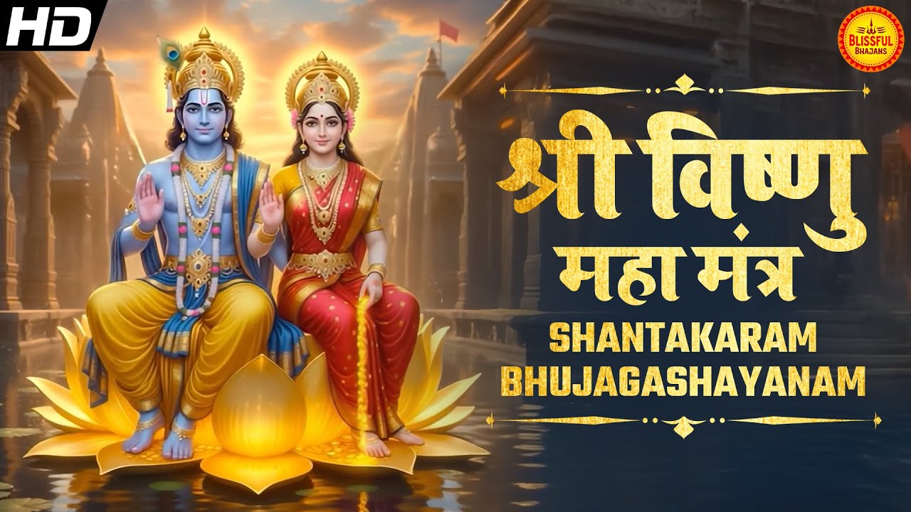 🕉️ Shantakaram Bhujagashayanam With Lyrics | शान्ताकारं भुजगशयनं ...