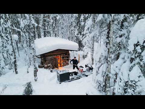 Изба в лесу / Ставлю капканы / Поход на лыжах к фотоловушке / Добрые походы