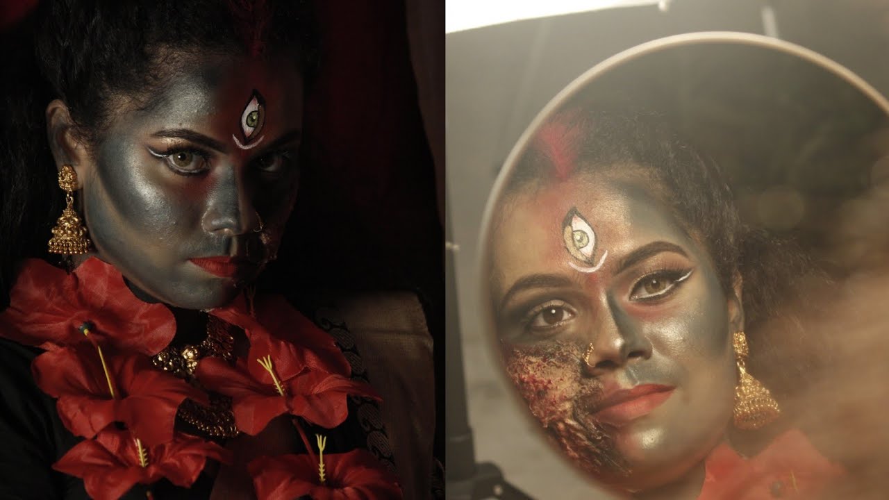 Maa Kali inspired makeup and burn face makeup - YouTube
