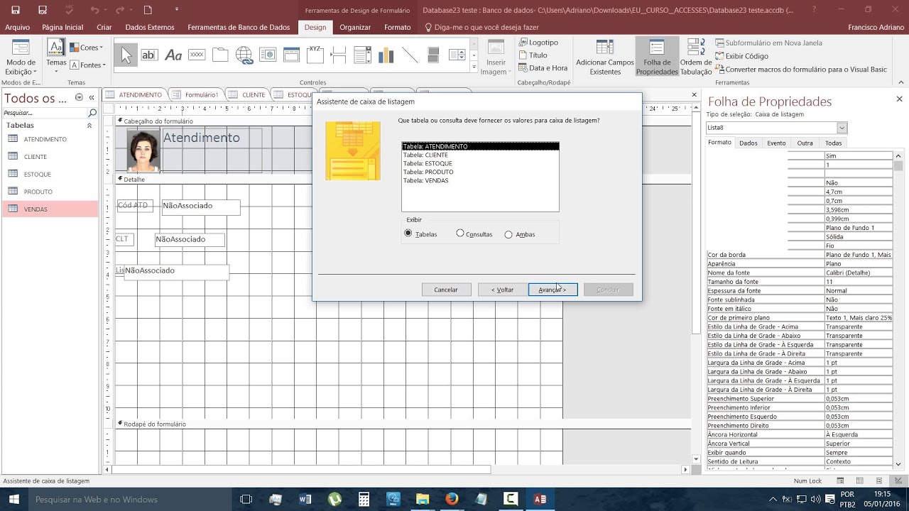 7 1 ACCESS FORMULÁRIOS MODO DESIGN - YouTube