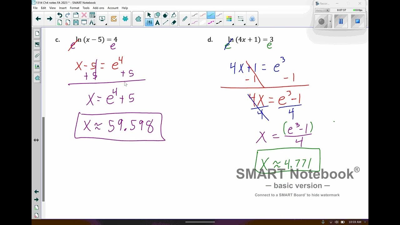 4 4 Exponential and Logarithmic Equations Part 2 - YouTube