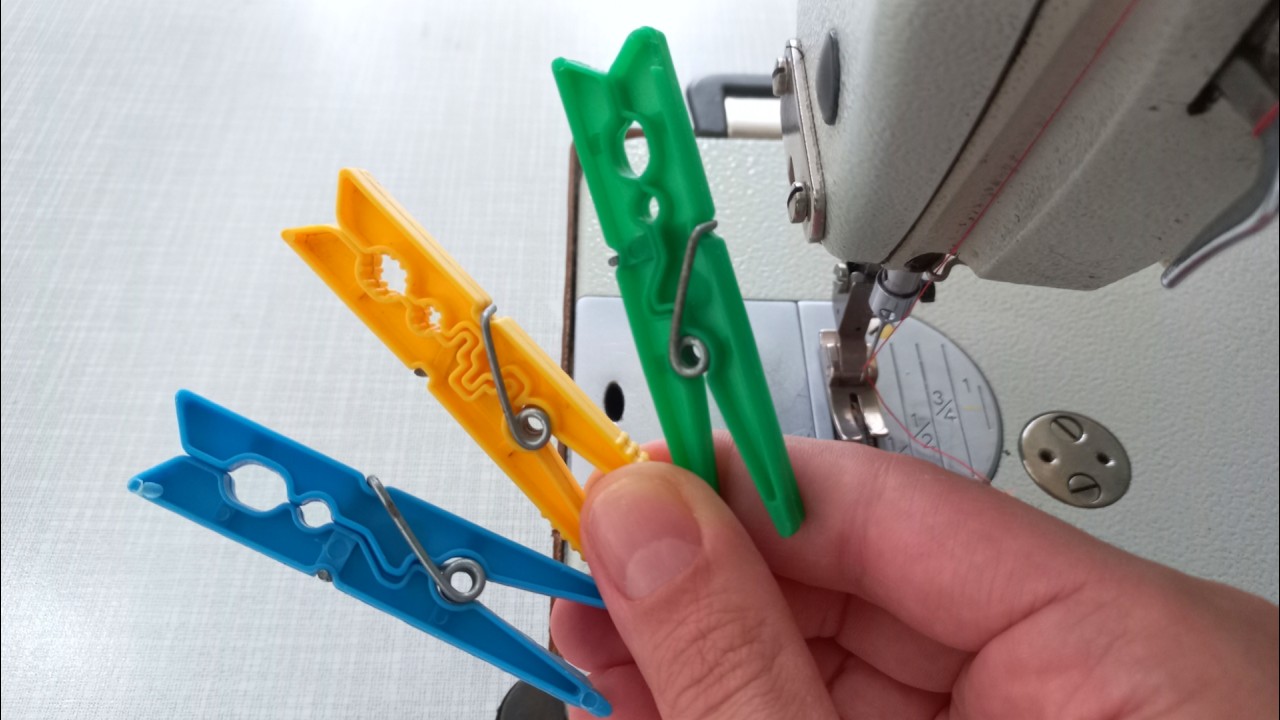 7 amazing tricks and tips using clothespins useful for sewing - YouTube