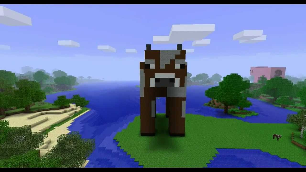Minecraft Creations: Cow Statue - YouTube