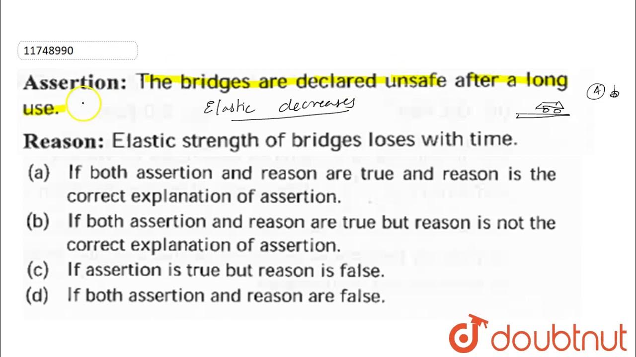 In the following questions, a statement of assertion is followed by a statement of reason. Mark ...