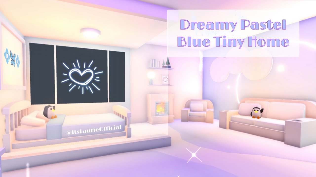 DREAMY PASTEL BLUE TINY HOME! 🦋 Adopt Me Speed build and Tour 🤍 - YouTube