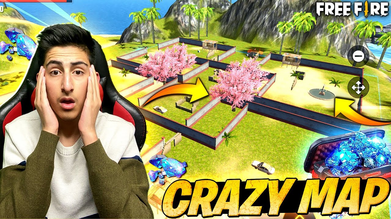 Crazy Map In Free Fire Craftland Custom 1 vs 1 For 50000💎💎- Garena Free ...