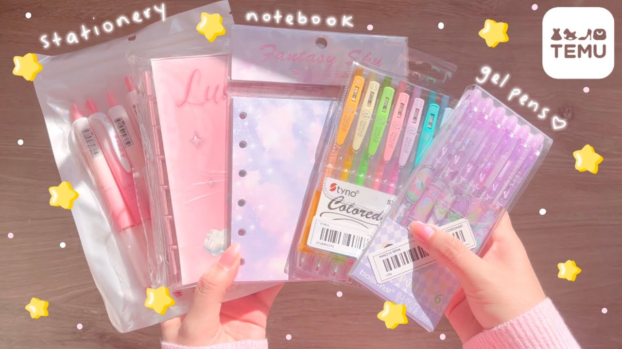 🌸Dreamy kawaii stationery haul 🌸 ft. Temu // pencil case, backpack, gel ...