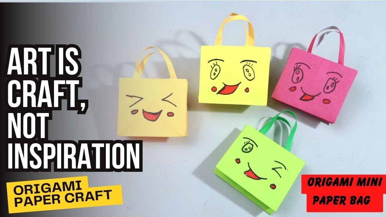ORIGAMI PAPER BAG - How To Make Paper Bags With Handles - Origami Mini ...
