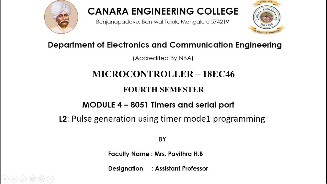 Vtu Mc 18ec46 M4 8051 Timers And Serialport L2 Pulse Generation Using Timer Mode1