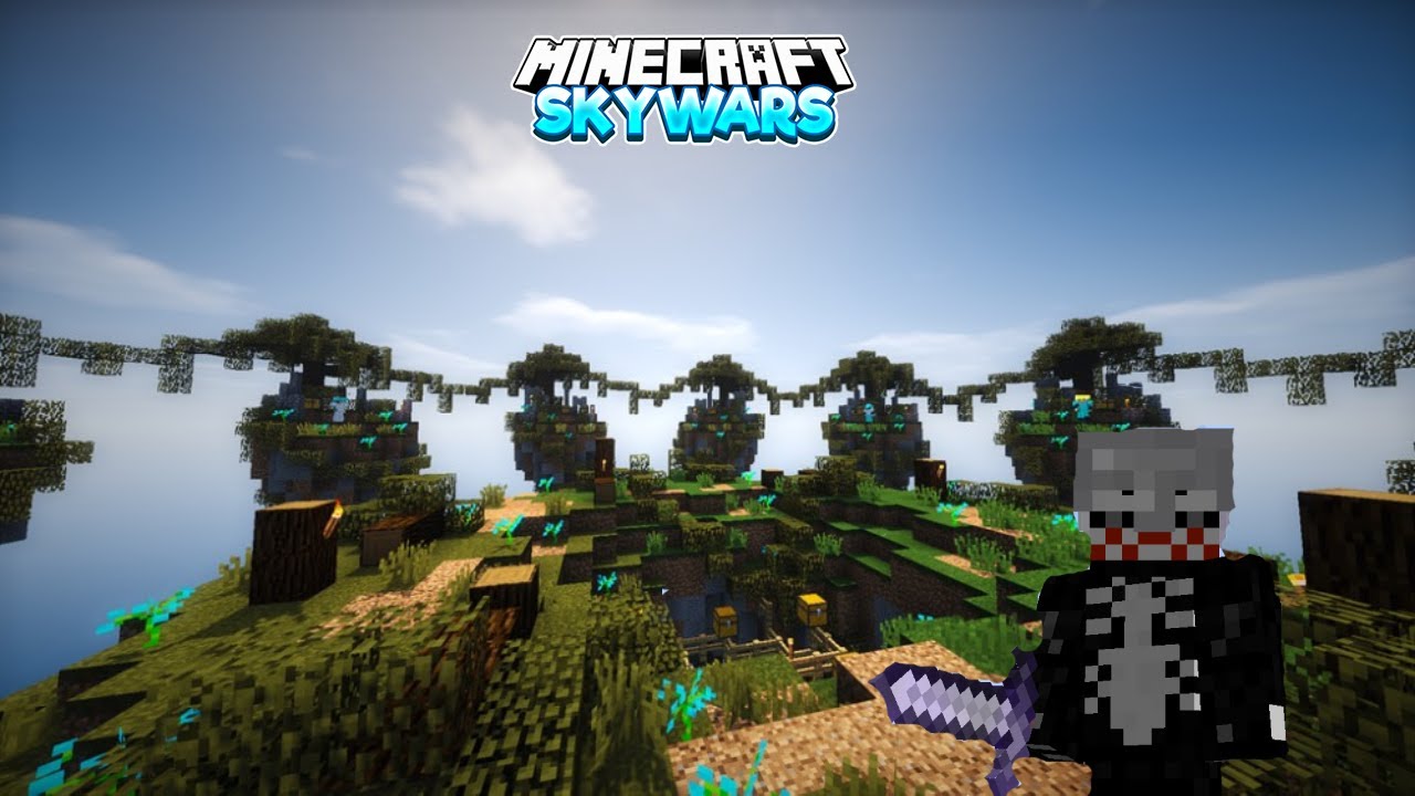 Jugando minecraft en skywars (no gane) - YouTube
