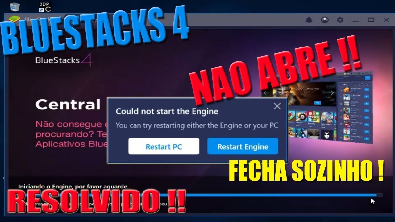 Bluestacks 4 ENGINE NAO INCIA COMO ARRUMAR 2019 ATUALIZADO 100% ...