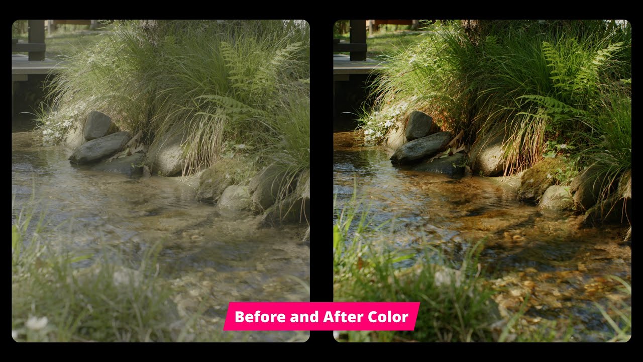 DaVinci Resolve Before and After Color, Mountain River - YouTube