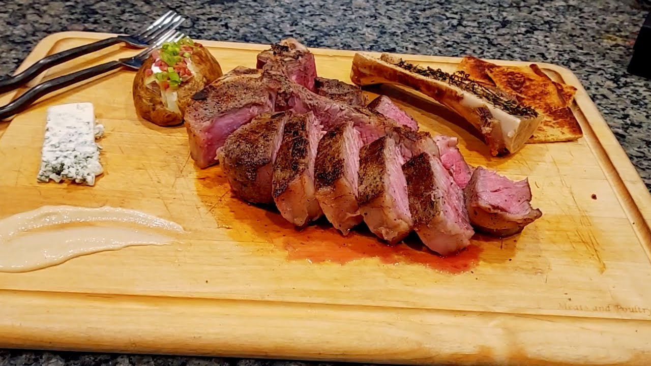 48oz Porterhouse Dinner For 2 w Roasted Bone Marrow & Baked Potato ...