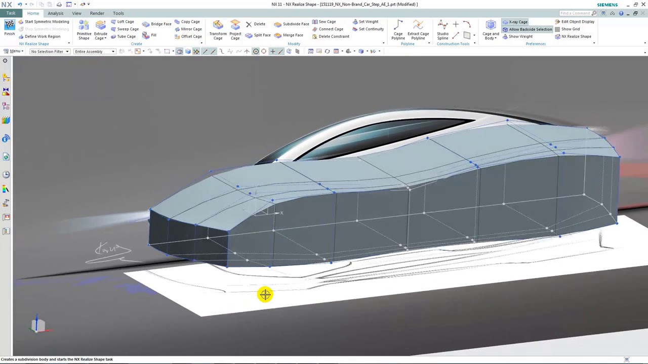 NX Realize Shape Subdivision Demonstration - YouTube