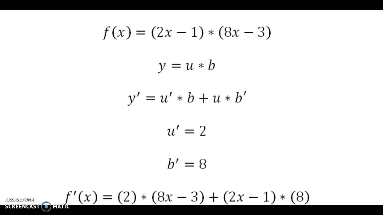 Derivada De F x 2x 1 8x 3 YouTube